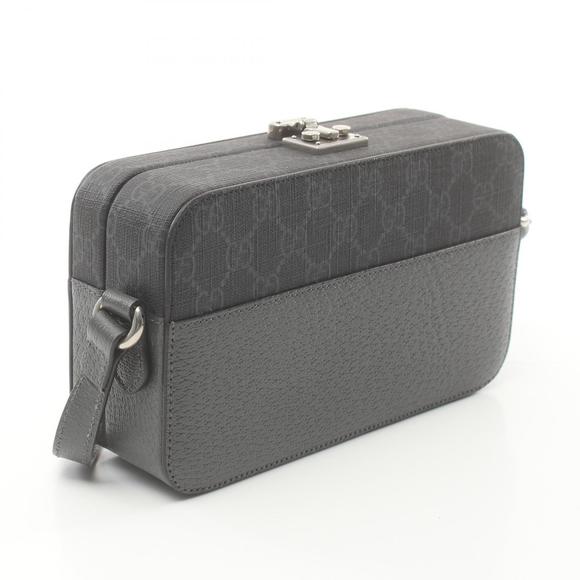Gucci | Bags | Gucci G Gray Bag Interlocking Cutout Shoulder Black ...